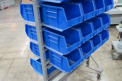 Machines Used | Rolling Rack for Akro Style Bins with (34) Bins