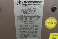 Machines Used | BK Precision 1655 AC Power Supply. 0-150 Volt