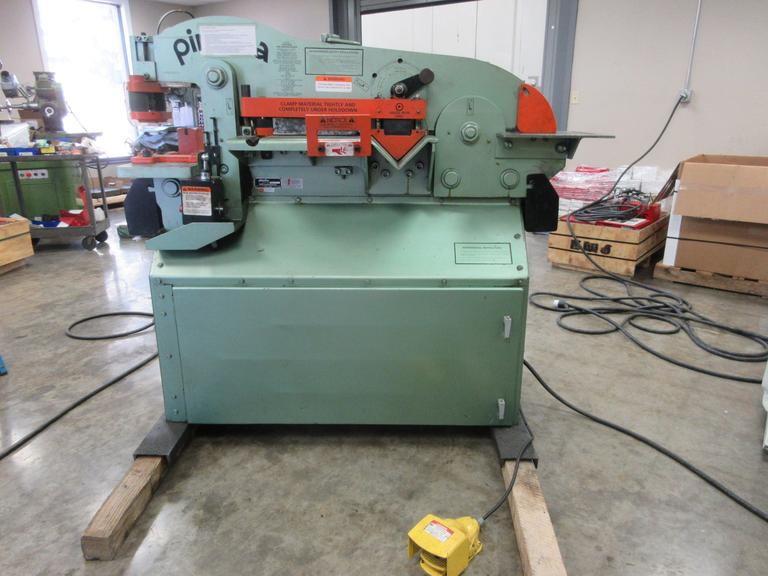 Piranha Model P-50 Hydraulic Ironworker with Punch Station, Angle Shear ...