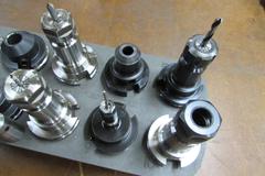 Machines Used | (10) Assorted Cat 40 Tool Holders with Rack. End Mill ...