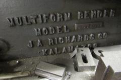 Machines Used | JA Richards 5HDSB1339 Multiform Bender With Dies and Stand
