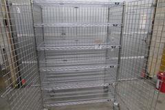 Machines Used | Uline Wire Rack w Secured Cage