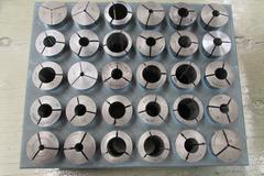 Machines Used | Hardinge 5C Collets and Metal Divider Storage Rack