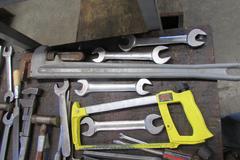 Machines Used | Assorted Hand Tools with Giant Pipe Wrench