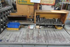 Machines Used | Wood Top Work Bench with Cabinet Base and Contents ...