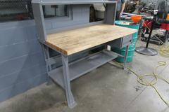Machines Used | Tensco Maple Top Work Bench with Metal Drawer, Upper ...