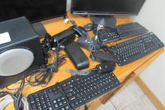 (3) Monitors up to 27" and Misc Computer Equipment
