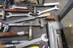 Machines Used | Assorted Hand Tools with Giant Pipe Wrench