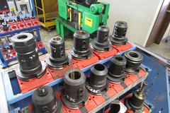(30) Cat 50 Tool Holders with Rack. Assorted Styles | Machines Used