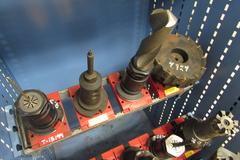 (28) Cat 50 Tool Holders with Rack. Assorted Styles | Machines Used