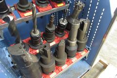 (28) Cat 50 Tool Holders with Rack. Assorted Styles | Machines Used