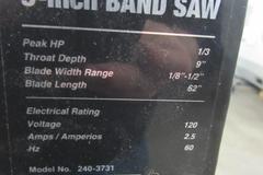 Machines Used | Performax 9" Band Saw with Rip Fence and Miter Gage