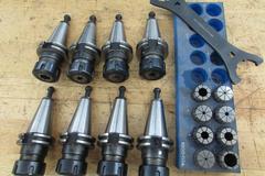 Machines Used | Cat 40 ER32 Collet Tool Holders with Collets and Wrench ...