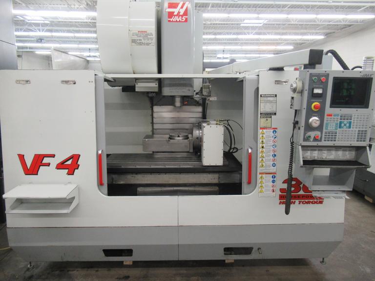 Haas VF-4 CNC Vertical Machining Center, Wired for 4th Axis (Brush Type), Haas 2-Axis Tilting ...