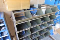 Machines Used | Fastener Organizer Bins with Contents and Stands