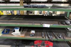 Machines Used | Steel Work Bench with Upper Shelves and Bench Vise