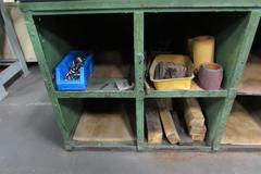 Machines Used | Steel Work Bench with Upper Shelves and Bench Vise