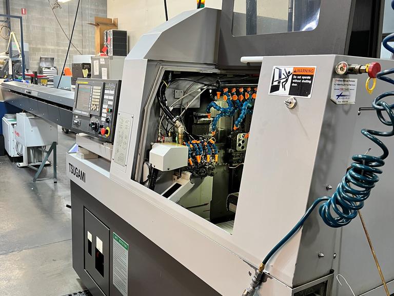 Tsugami S206 CNC Swiss Screw Machine with FMB Turbo 2-20 12' Magazine ...