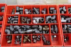 Machines Used | Pipe Fitting Assortment in (4) Organizers. 1/8" to 1/2"