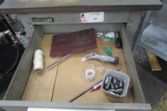 Machines Used | Kennedy Work Bench with Drawrer Lower Cabinet, Shop Fan
