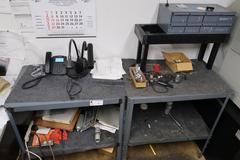Machines Used | (2) Metal Tables with Misc Contents