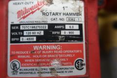 Machines Used | Milwaukee Hawk 1" Rotary Hammer with Bits & Metal Case