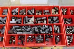 Machines Used | Pipe Fitting Assortment in (4) Organizers. 1/8" to 1/2"