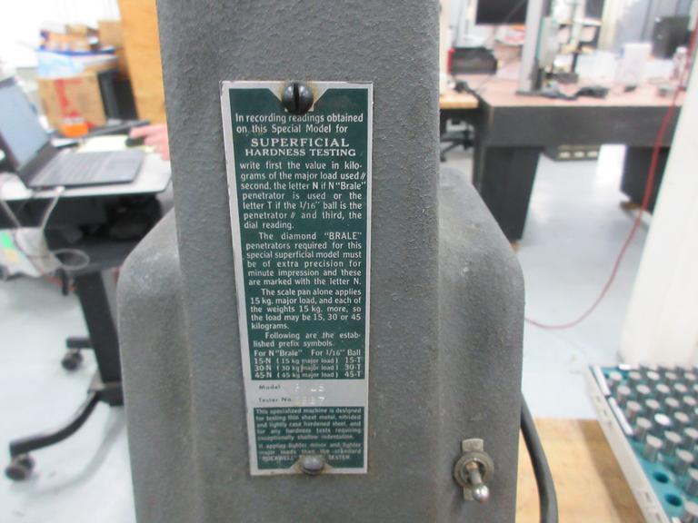 Machines Used | Rockwell Superficial Hardness Tester Model 3JS