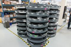 Machines Used | (3) 8-Tier Parts Carousels with Removable Bins
