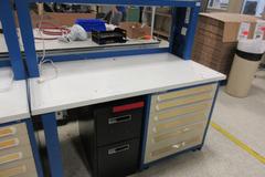Machines Used | Vidmar Work Bench with (6) Drawers, Upper Shelf, and 2 ...