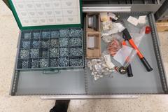 Machines Used | 17-Drawer Cabinet with Contents of Electrical Supplies