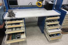 Machines Used | Vidmar Work Bench with (12) Drawers, Upper Shelf ...