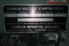 Machines Used | Franklin 1020 Hot Stamping Machine on Portable Cart