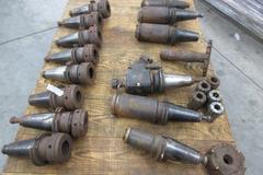 Machines Used | Crate of CAT50 Tool Holders, Tap Type & Tap Collets, TG150 Collet Type & Collets