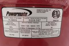 Machines Used | Powermate 1.5HP 20-Gallon Air Compressor. 5CFM Output ...