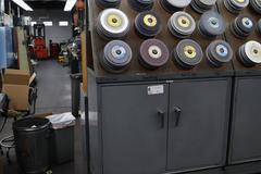Machines Used | Used Grinding Wheels on Rack Most 7" with 1.25" Pull