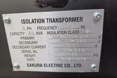 Machines Used | Sakura Electric 15KVA Isolation Transformer