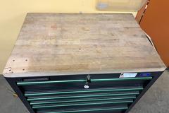 Machines Used | Masterforce 6-Drawer Rolling Tool chest with Wooden Top ...