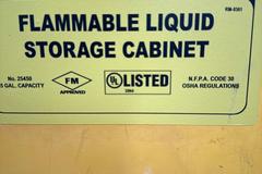 Machines Used | Justrite 45-Gallon 2-Door Flammable Liquid Storage Cabinet