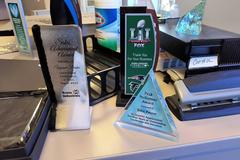Machines Used | Large Lot of Awards, Plaques, Trophies, Signs ...