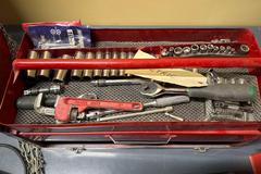 Machines Used | Hand Tool Assortment with Tool Boxes: Wrenches, Pliers ...