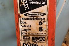 Machines Used | Werner 8' A-Frame Fiberglass Step Ladder, 300lb Capacity