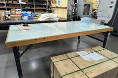 Machines Used | Metal Frame Work Benches with Glass Top, (2)
